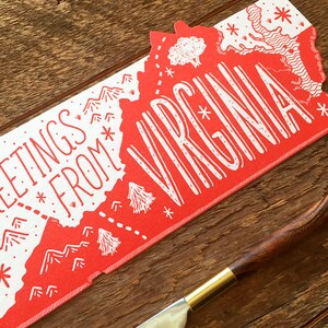 Virginia Postcard, Greetings From Virginia, Single Die Cut Letterpress ...