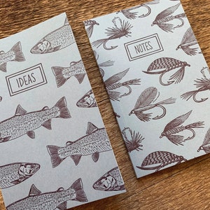 Trouts & Fishing Flies, Pocket Notebook Sets, Set of 2 Pocket Notebooks ...