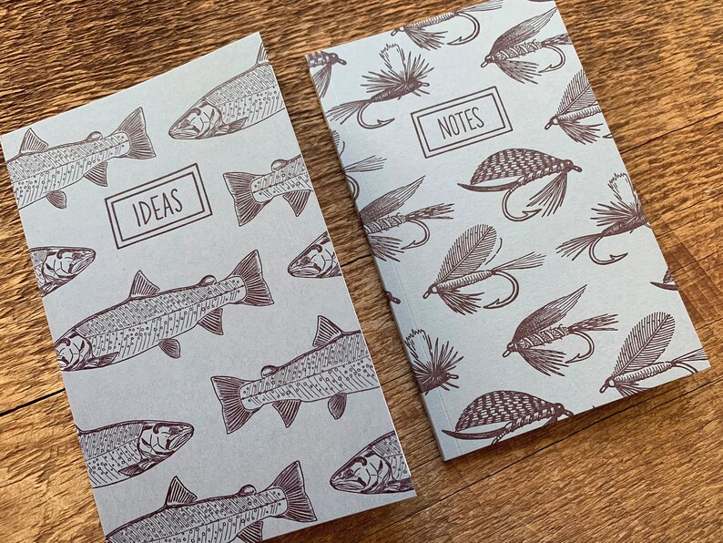 Trouts & Fishing Flies Pocket Notebook Sets Set of 2 Pocket | Etsy