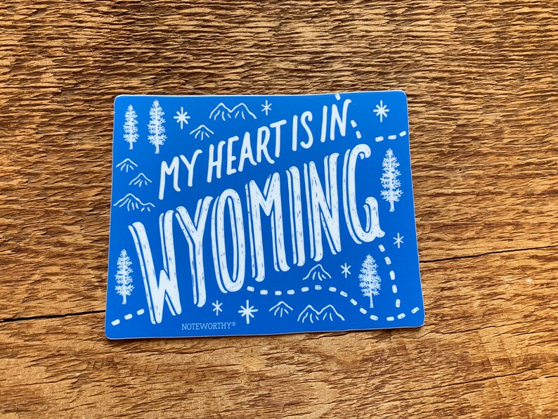 Wyoming Sticker Wyoming State Map Sticker Bumper Sticker - Etsy