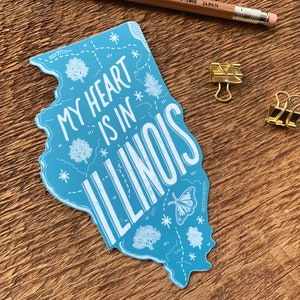 Illinois Sticker, Illinois State Sticker, Single Die Cut Vinyl Sticker ...