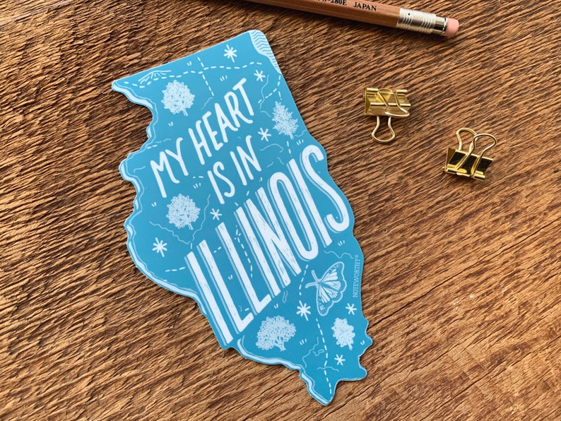 Illinois Sticker Illinois State Sticker Bumper Sticker - Etsy