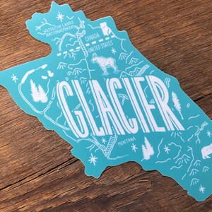 Glacier Sticker, Glacier National Park Sticker, Single Die Cut Vinyl ...