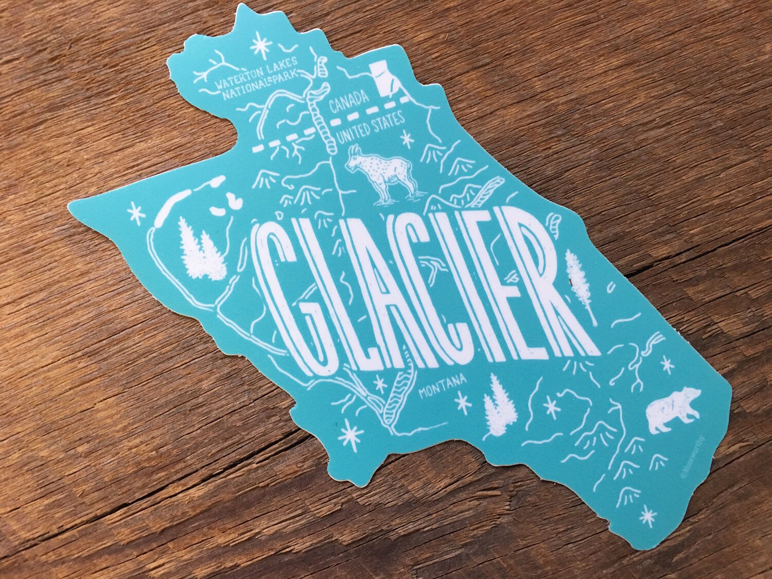 Glacier Sticker, Glacier National Park Sticker, Single Die Cut Vinyl ...