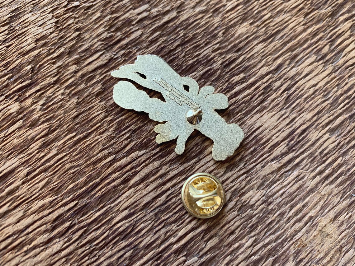 Lobster Enamel Pin Red and Gold Lobster Pin Single Hard - Etsy