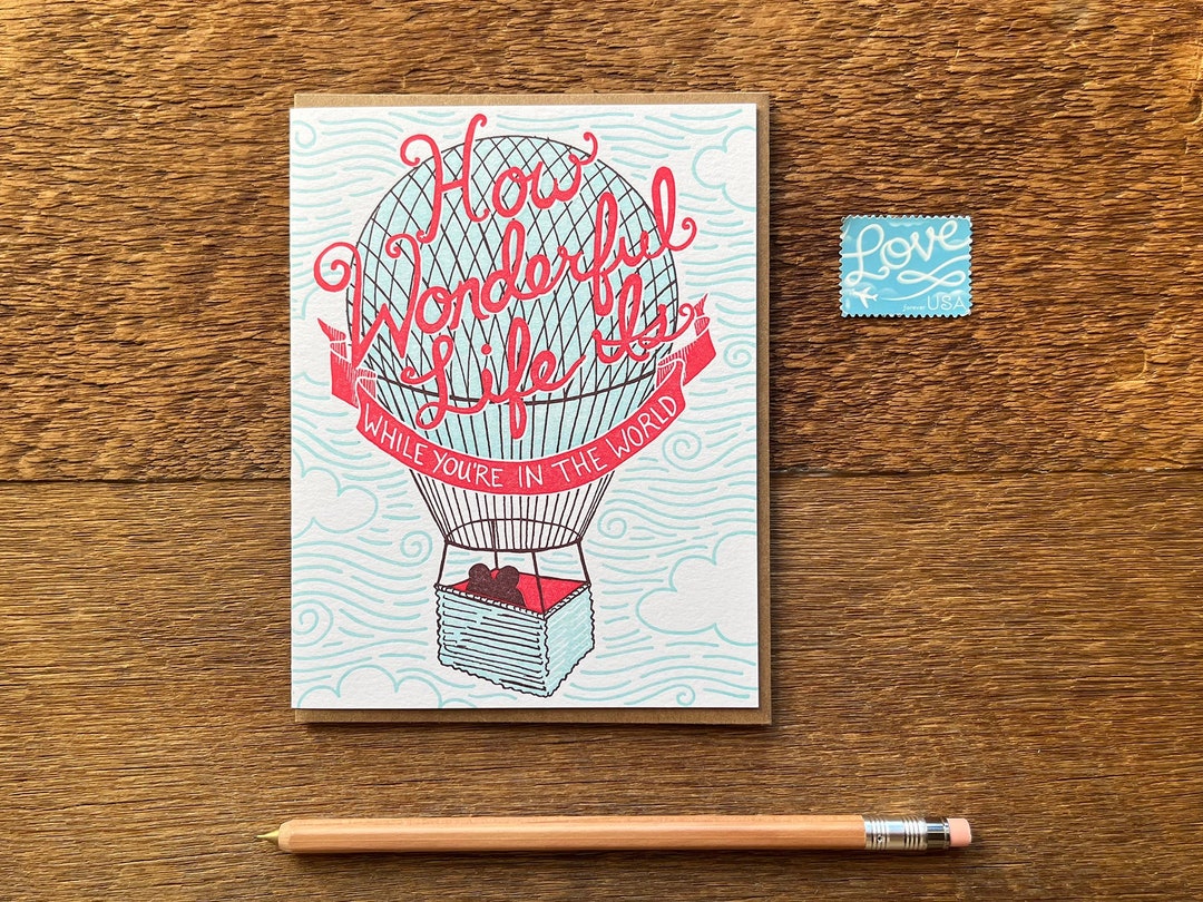 How Wonderful, Letterpress Note Card, Blank Inside - Etsy