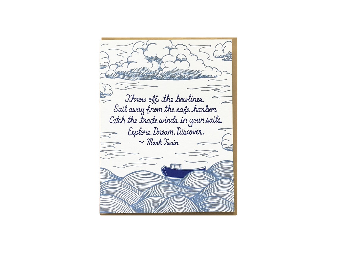 Mark Twain Quote Letterpress Greeting Card Inspirational - Etsy