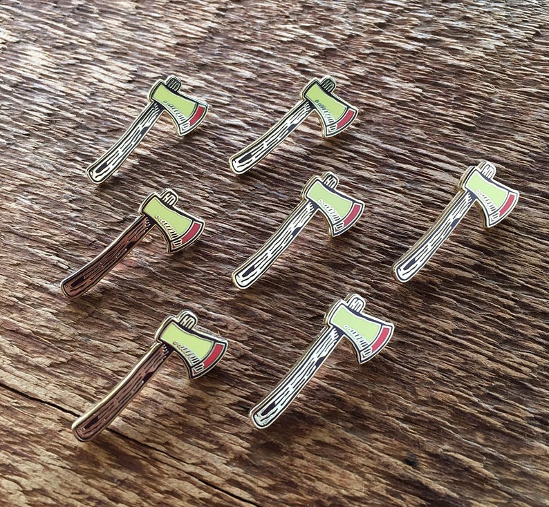 Axe Enamel Pin Outdoors Enamel Pin Single Hard Enamel Pin | Etsy