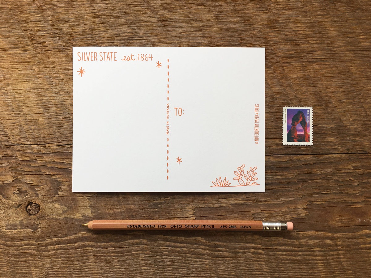 Nevada Postcard Greetings From Nevada Foil and Digitally - Etsy