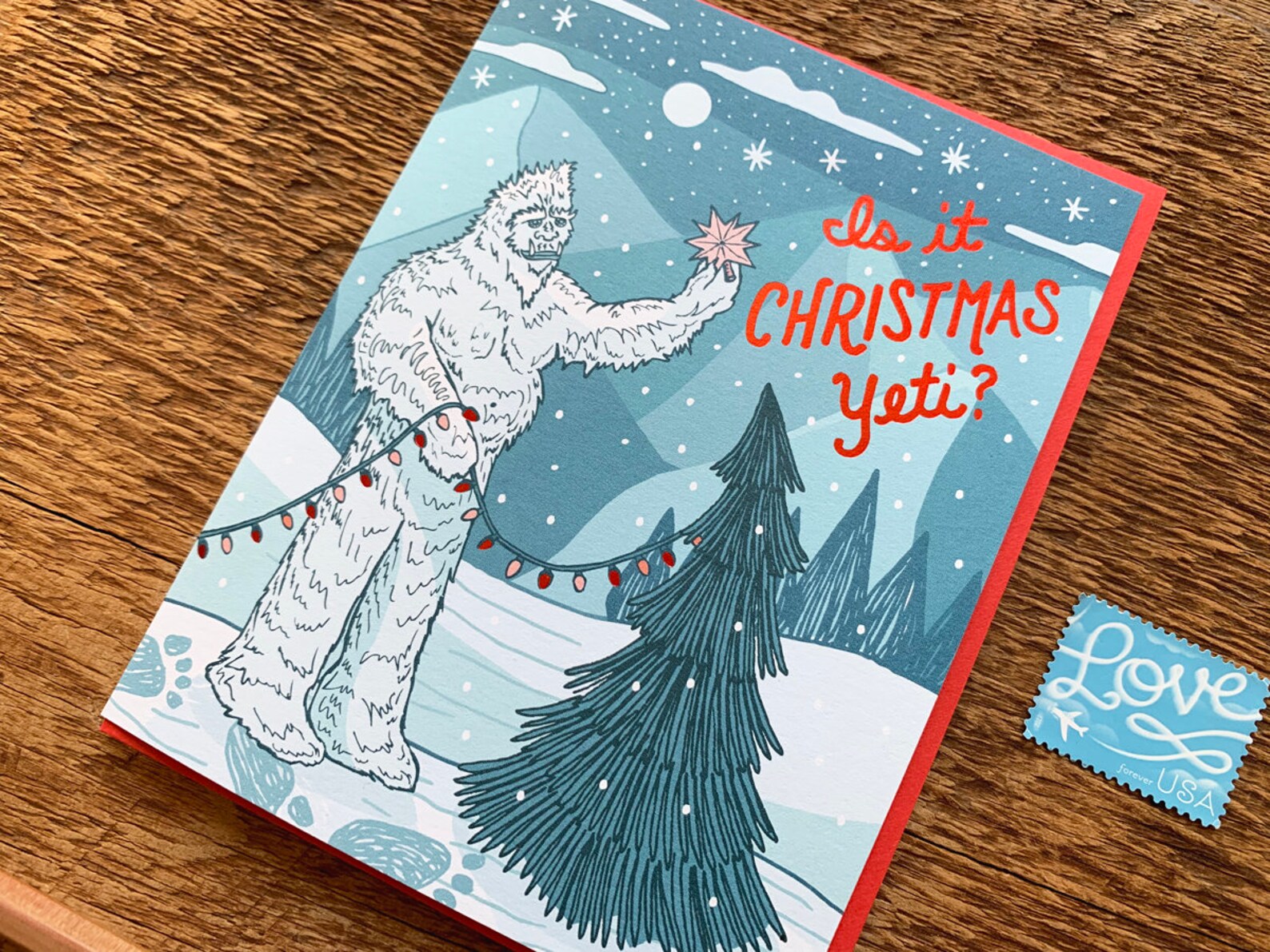 Christmas Yeti Abominable Snowman Cards Boxed Set of 6 - Etsy