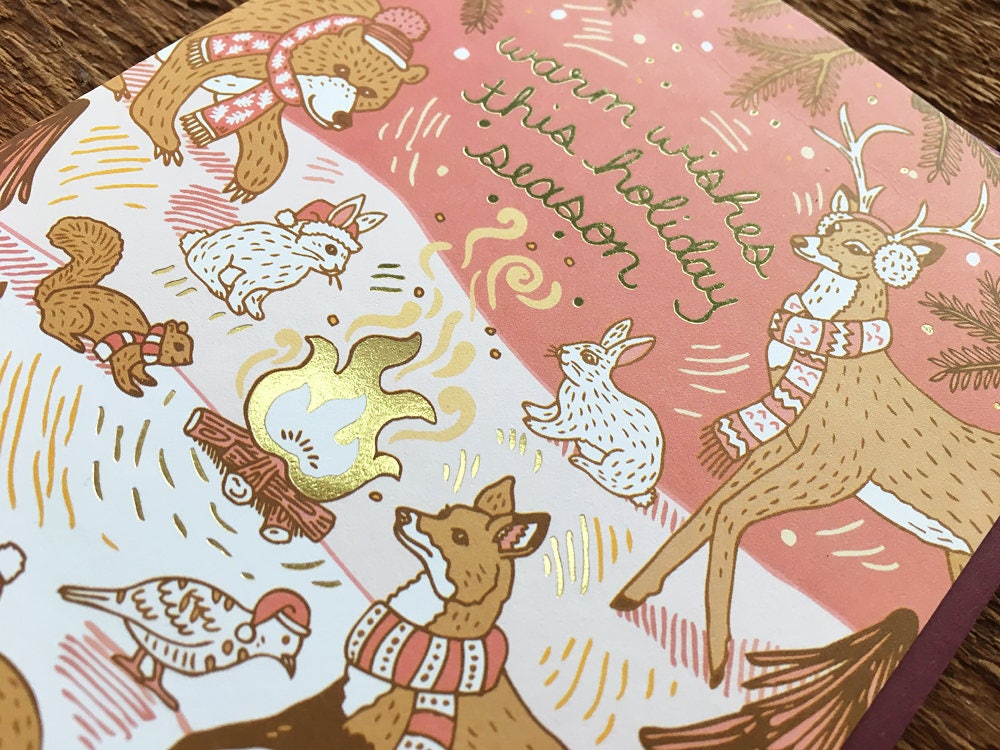 Woodland Holiday Cards Woodland Animal Holiday Cards Boxed | Etsy