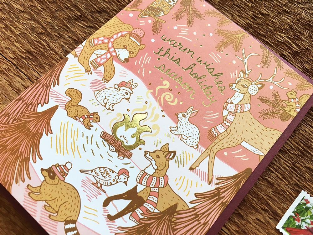 Woodland Holiday Cards Woodland Animal Holiday Cards Boxed | Etsy
