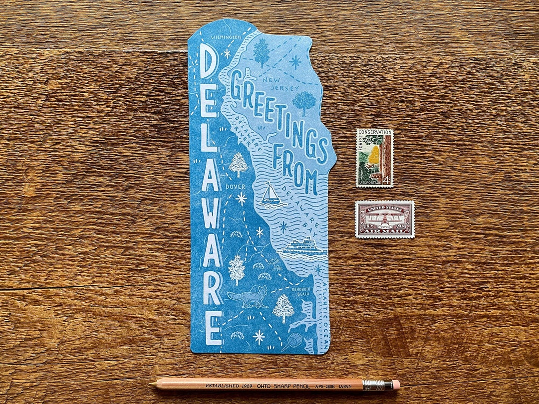 Delaware Postcard, Greetings From Delaware, the First State, Single Die ...