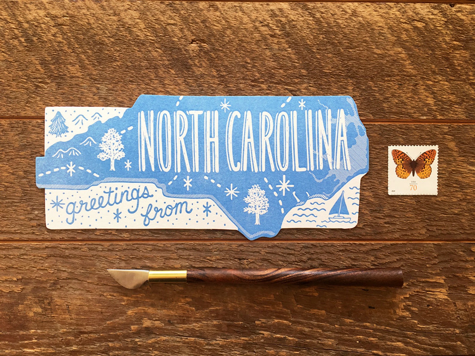 North Carolina Postcard Greetings From North Carolina Single - Etsy