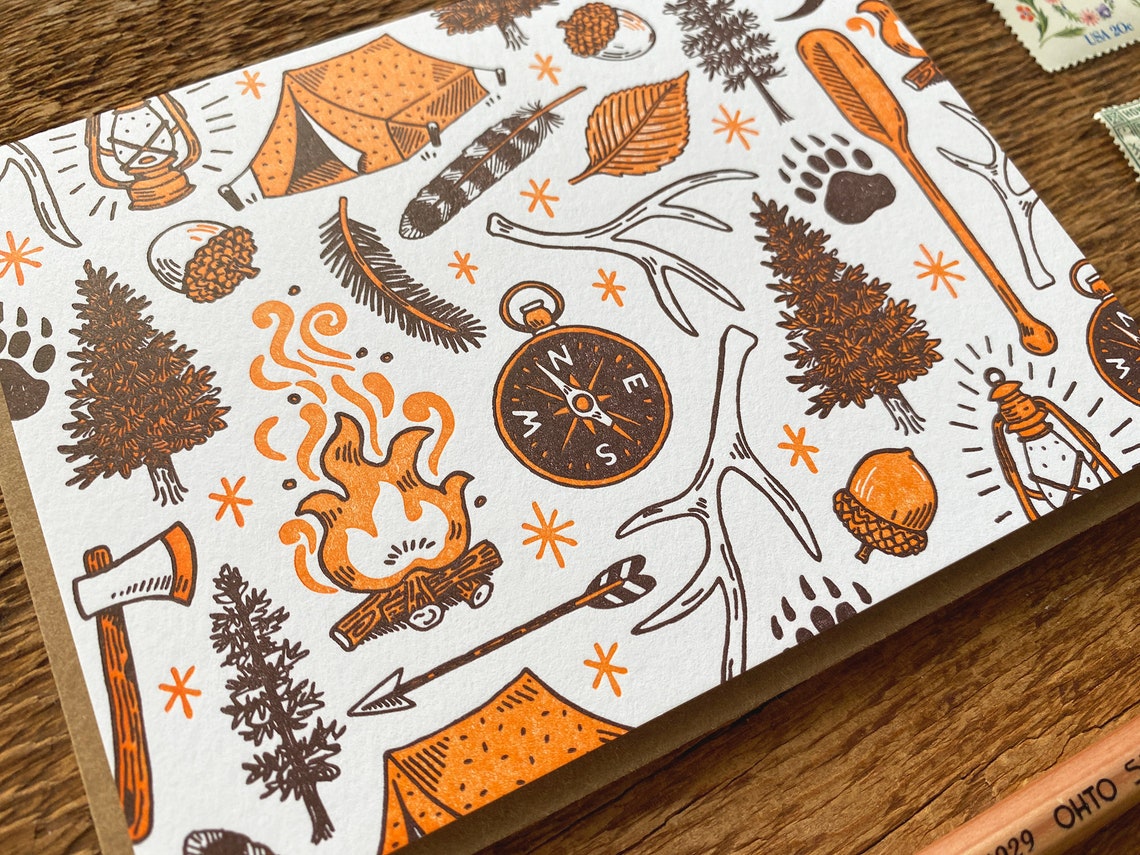 Explore Card Camping Outdoors Card Boxed Set of 6 - Etsy