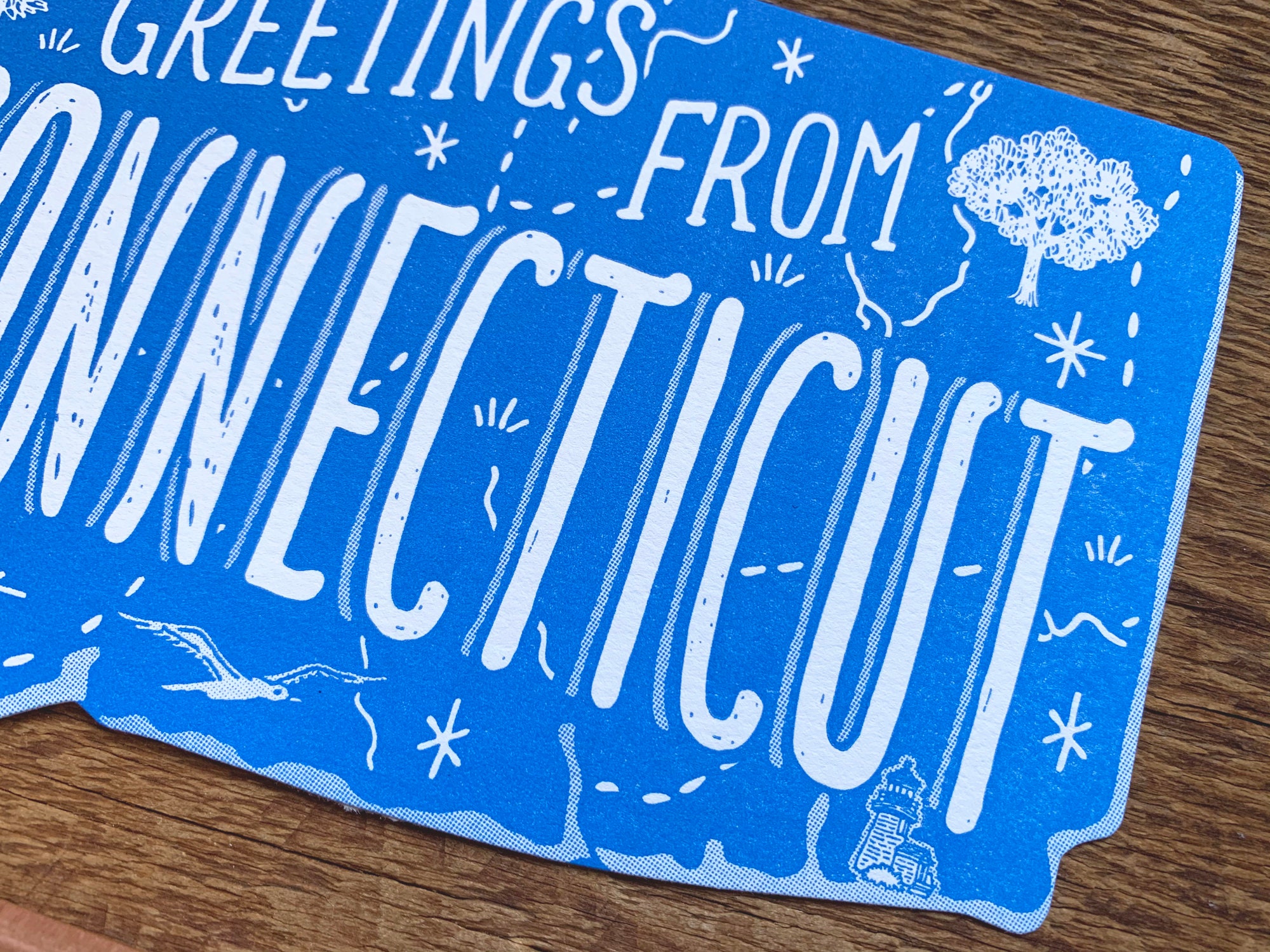 Connecticut Postcard Greetings From Connecticut Die Cut - Etsy
