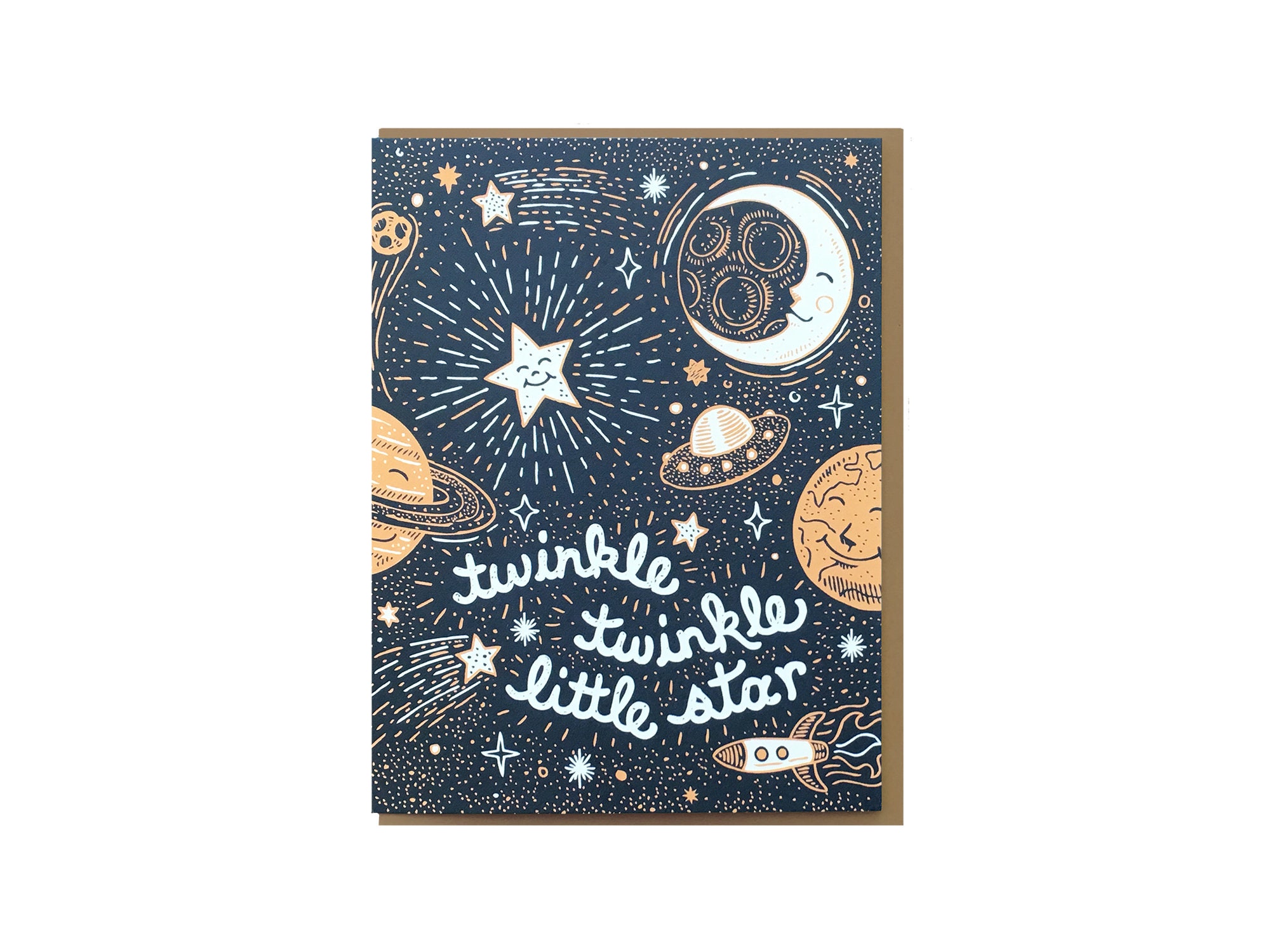 Twinkle Twinkle Baby Card Little Star Baby Card Digitally - Etsy
