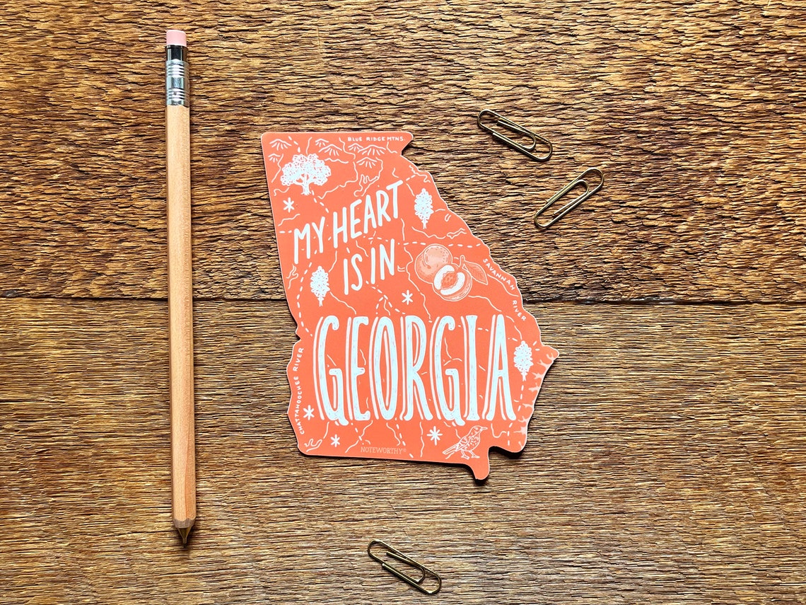 Georgia Sticker, Georgia State Sticker, Single Die Cut Vinyl Sticker - Etsy