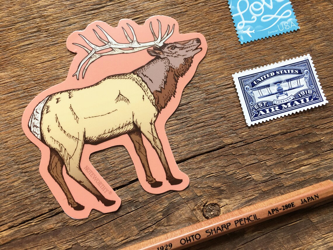 Elk Sticker Wildlife Sticker Outdoor Sticker Single Die Cut - Etsy