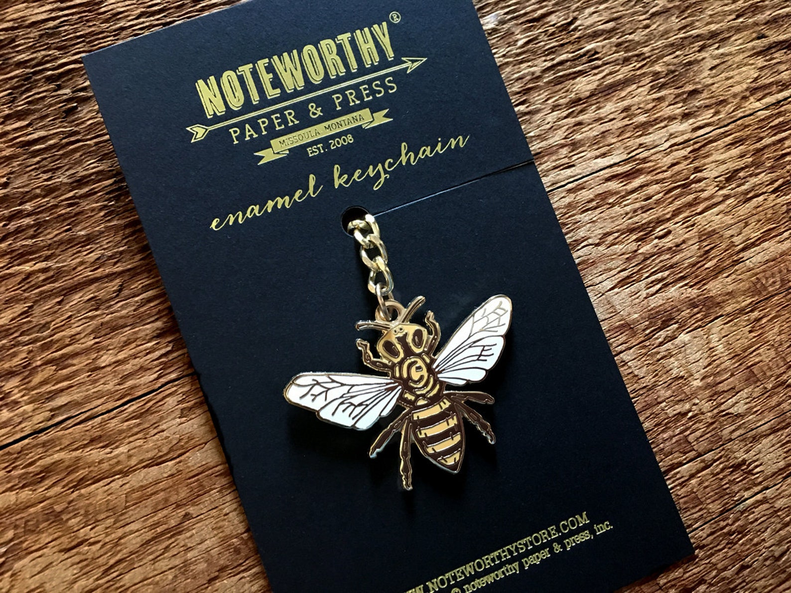 Honey Bee Enamel Keychain Bee Keychain Outdoors Keychain - Etsy