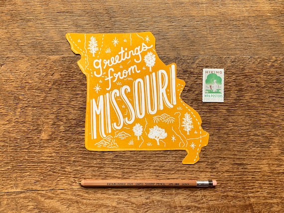 Missouri Postcard Greetings From Missouri Die Cut - Etsy