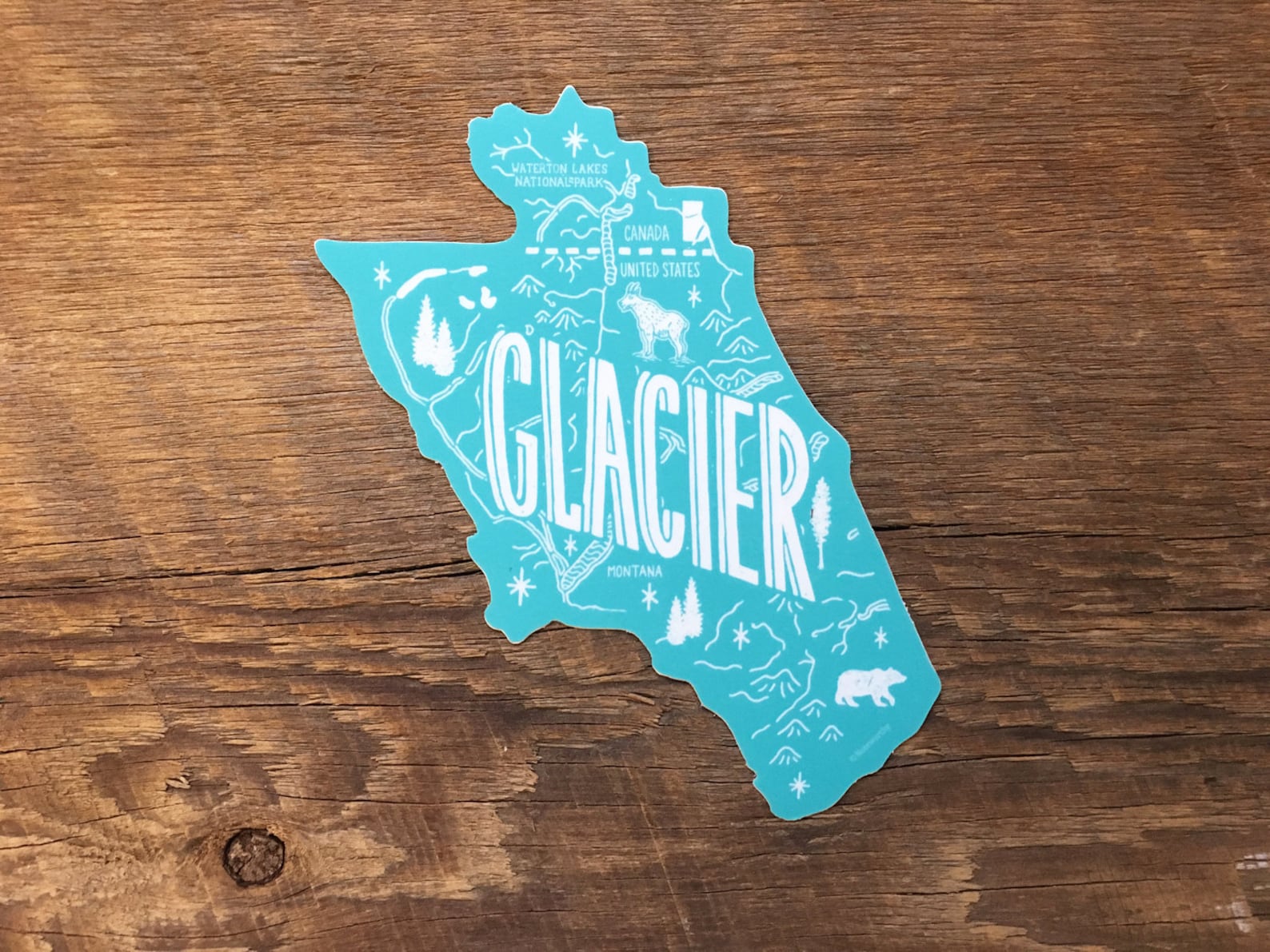 Glacier Sticker, Glacier National Park Sticker, Single Die Cut Vinyl ...