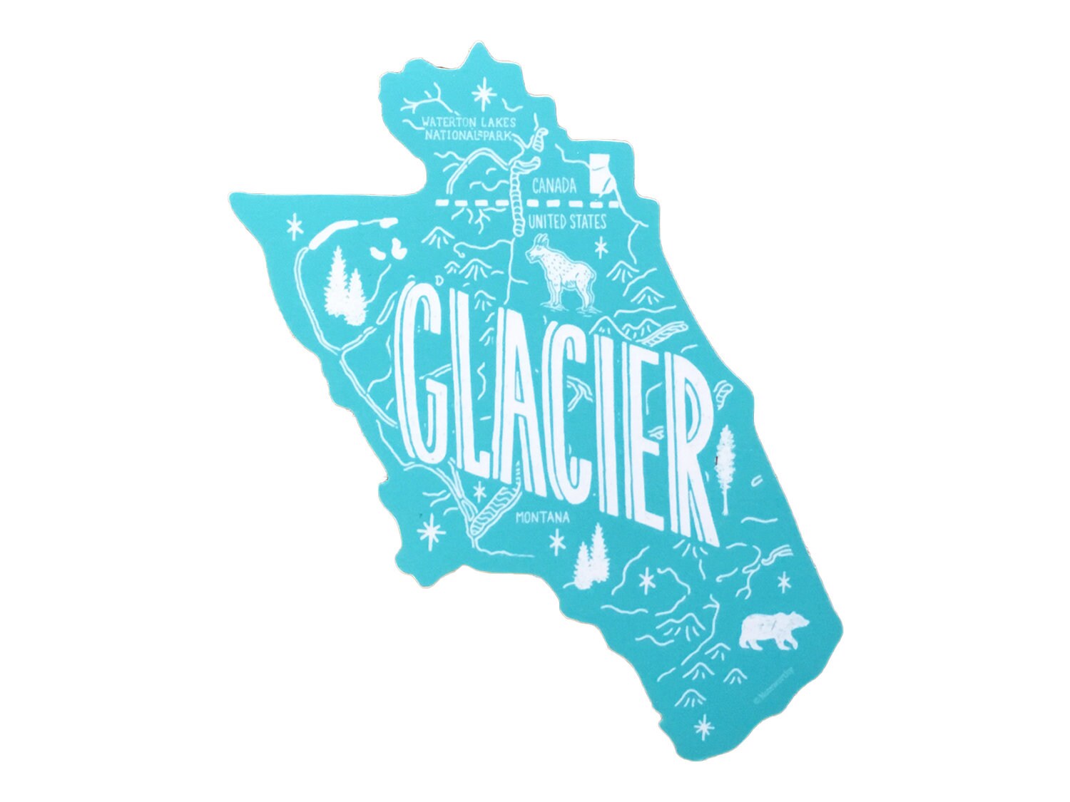 Glacier Sticker, Glacier National Park Sticker, Single Die Cut Vinyl ...