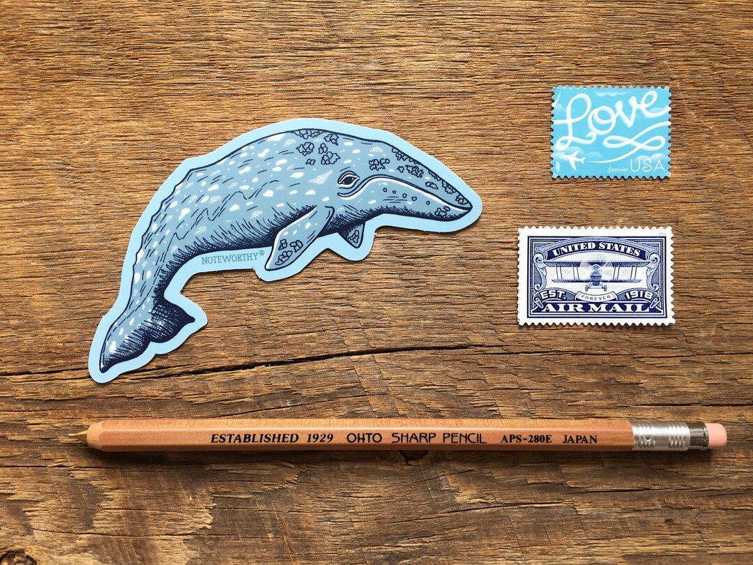 Gray Whale Sticker, Whale Sticker, Outdoor Sticker, Single Die Cut ...
