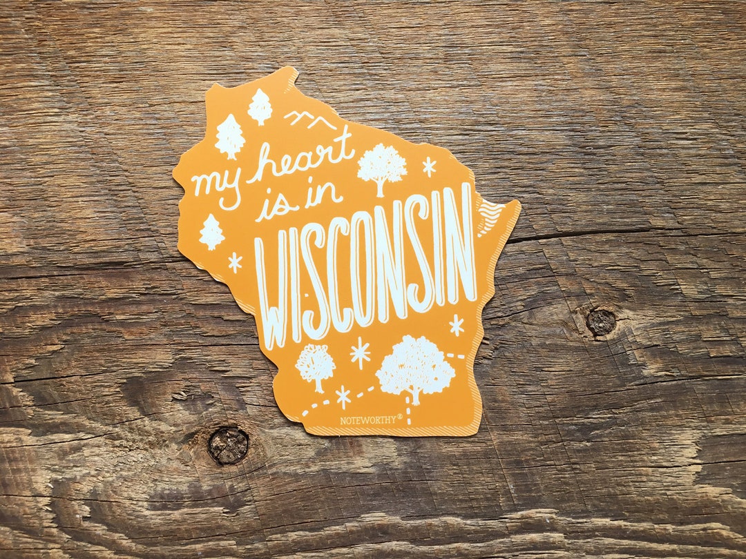 Wisconsin Sticker, Wisconsin State Sticker, Single Die Cut Vinyl ...
