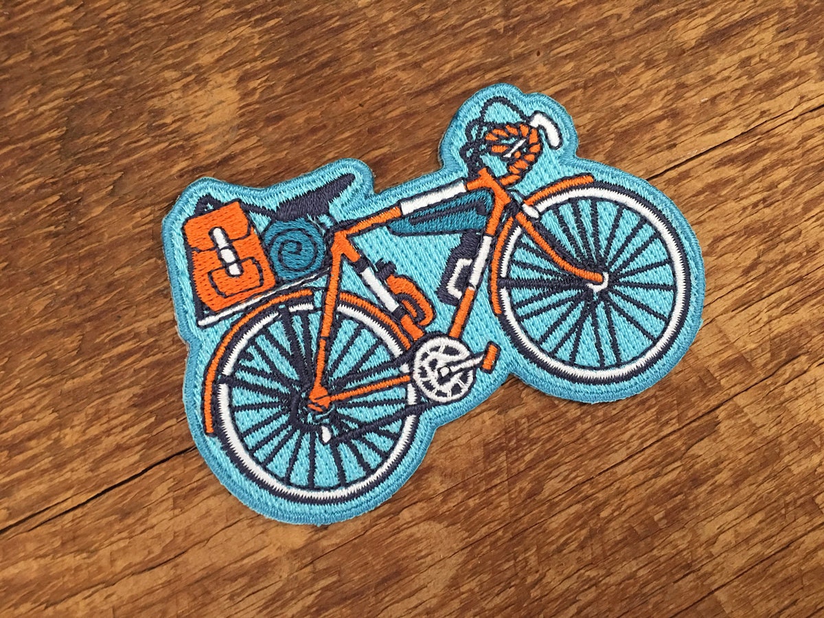 Bicycle Patch, Explore Patch, Single Embroidered Patch With Iron-on ...
