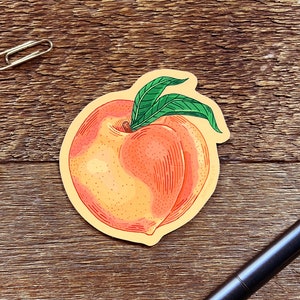 Peach Sticker, Fruit Sticker, Single Die Cut Vinyl Sticker - Etsy