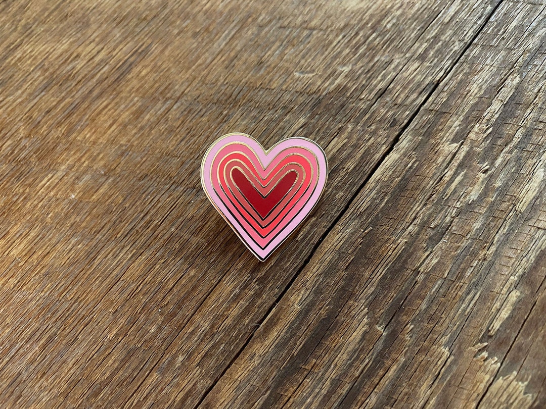 Heart Enamel Pin Love Pin Single Hard Enamel Pin With - Etsy