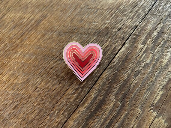 Heart Enamel Pin Love Pin Single Hard Enamel Pin With | Etsy