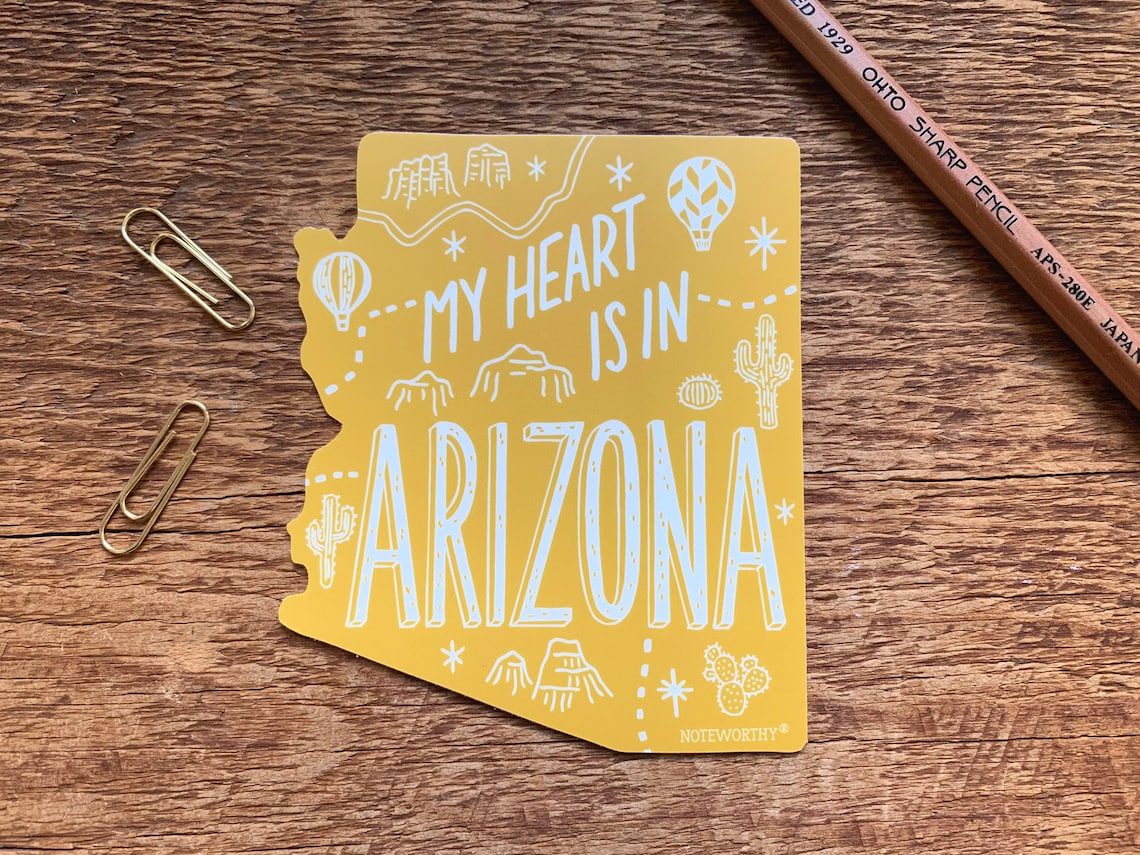Arizona Sticker Arizona State Sticker Bumper Sticker Single - Etsy
