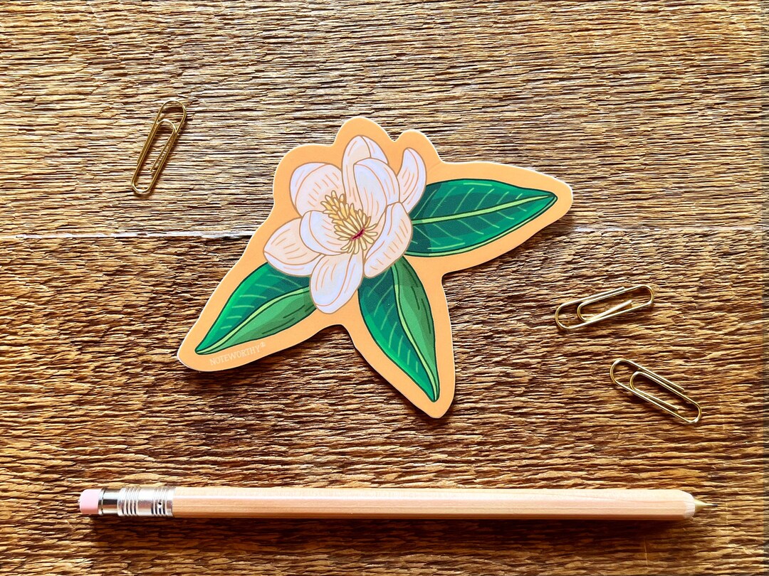 Magnolia Sticker, Flower Sticker, Single Die Cut Vinyl Sticker - Etsy