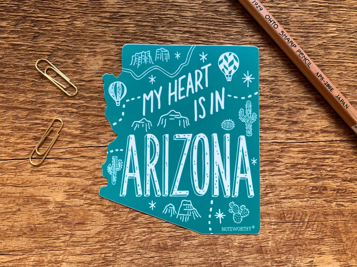Arizona Sticker Arizona State Sticker Bumper Sticker Single - Etsy