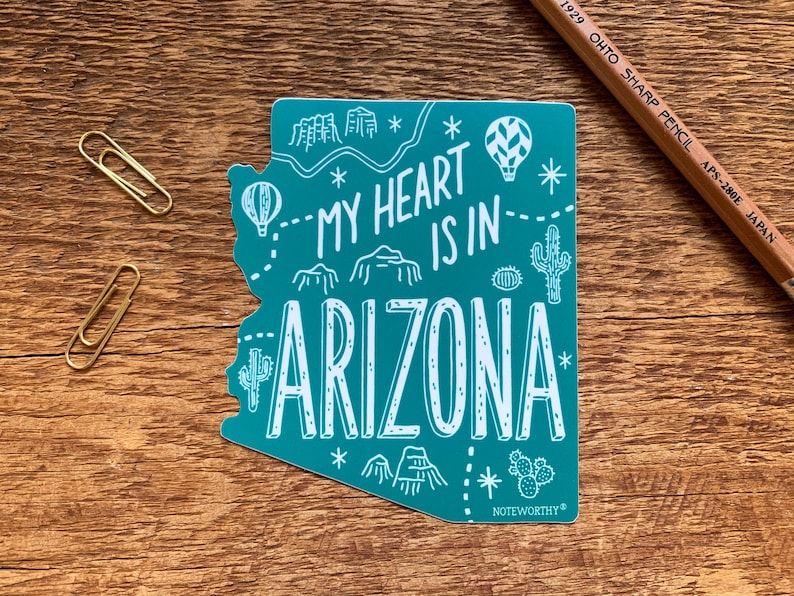 Arizona Sticker Arizona State Sticker Bumper Sticker Single | Etsy