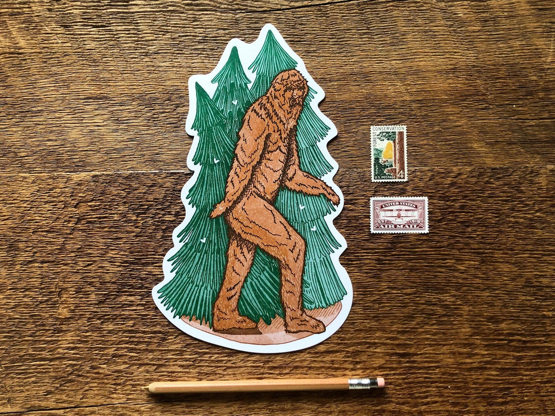 Bigfoot Postcard, Sasquatch Postcard, Single Die Cut Letterpress ...