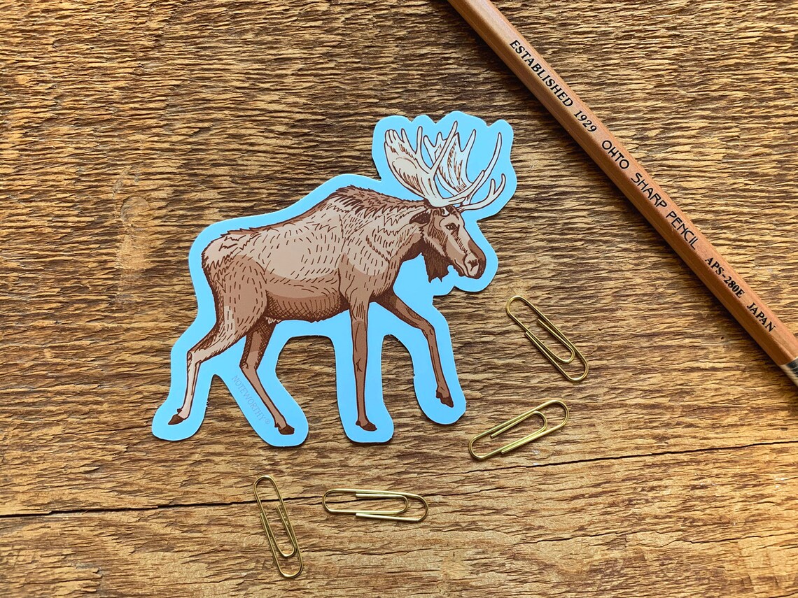 Moose Sticker Single Die Cut Vinyl Sticker | Etsy