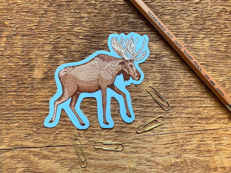 Moose Sticker Single Die Cut Vinyl Sticker | Etsy