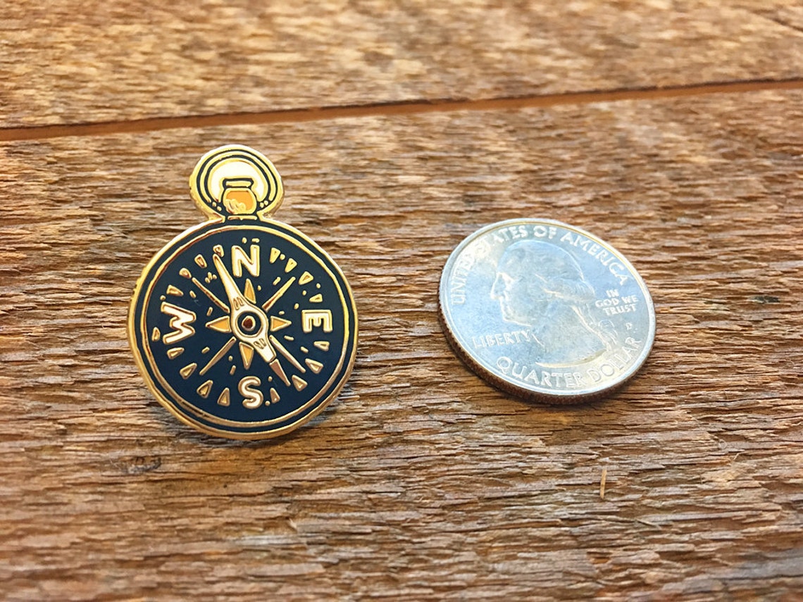 Compass Enamel Pin Explore Pin Single Hard Enamel Pin With - Etsy