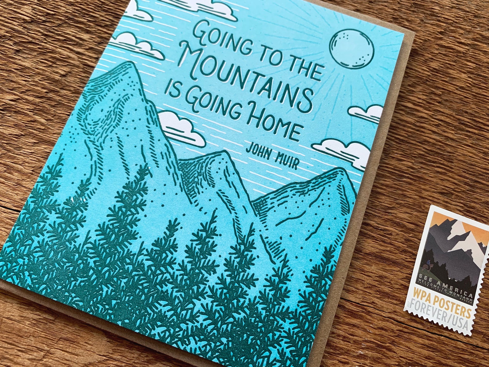 John Muir Quote Encouragement Card Mountain Card Outdoors - Etsy