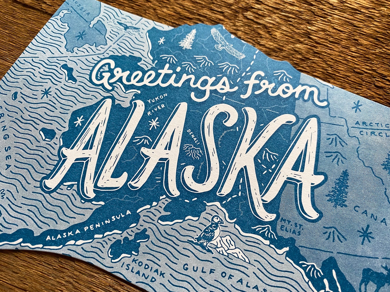 Alaska Postcard Greetings From Alaska Die Cut Letterpress - Etsy