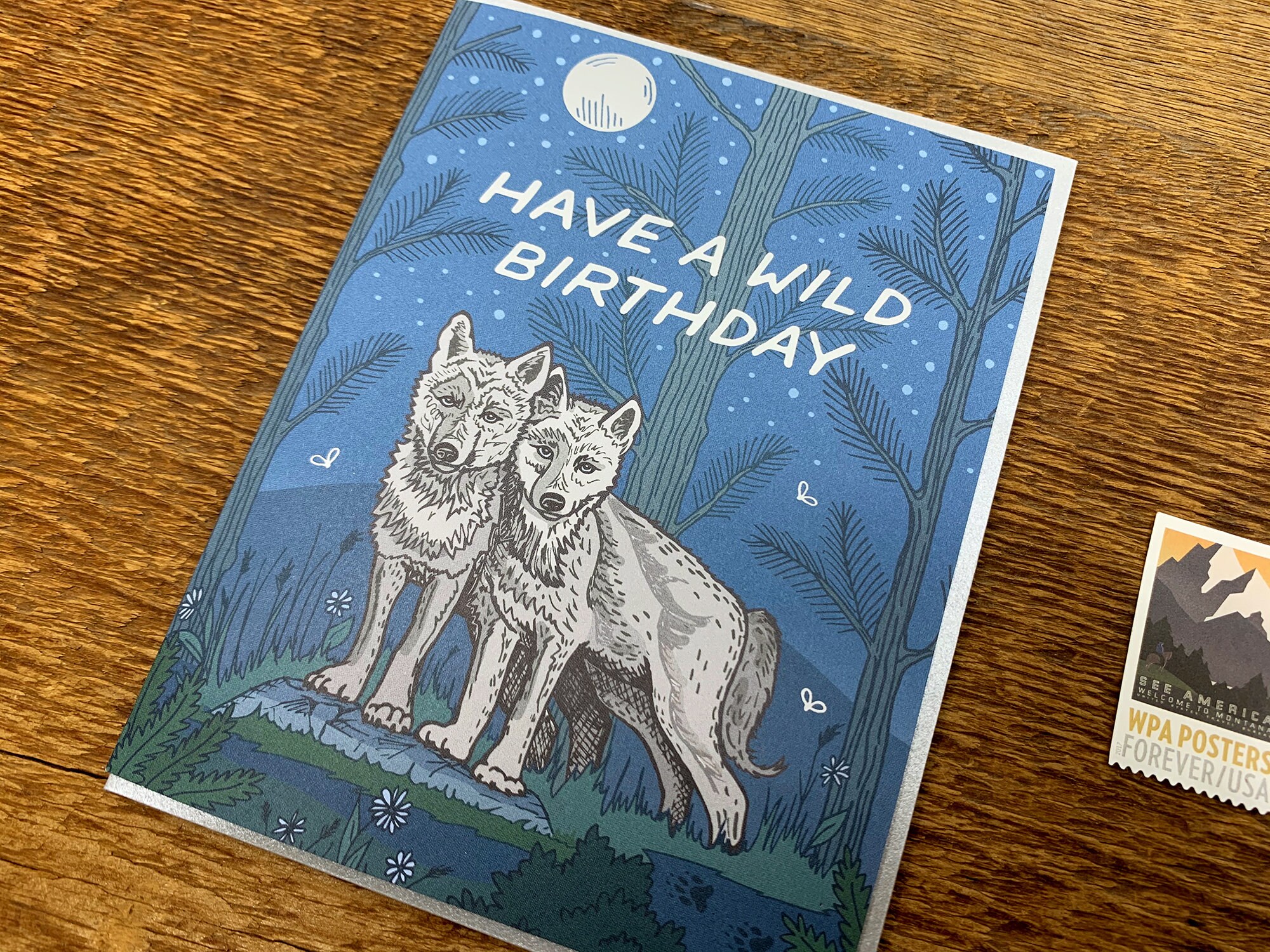Wild Wolves Birthday Card, Wild Birthday Card, Foil Printed Greeting ...