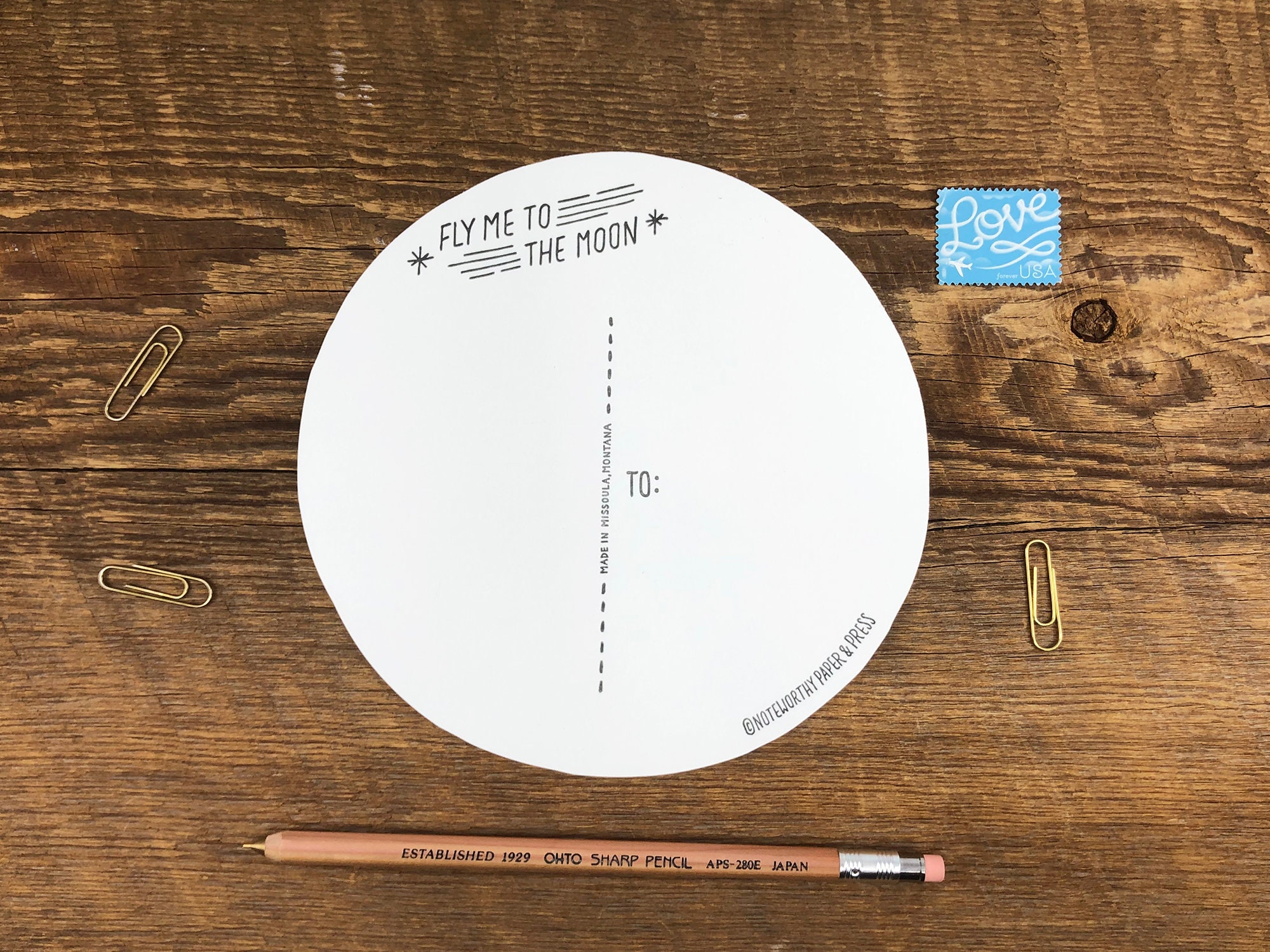 Moon Postcard, Lunar Art, Full Moon, Fly Me to the Moon, Moon ...