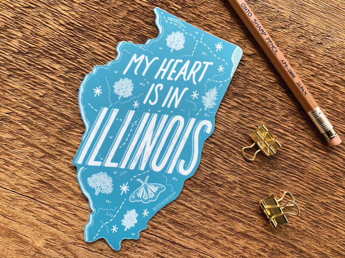 Illinois Sticker Illinois State Sticker Bumper Sticker - Etsy