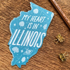 Illinois Sticker, Illinois State Sticker, Single Die Cut Vinyl Sticker ...