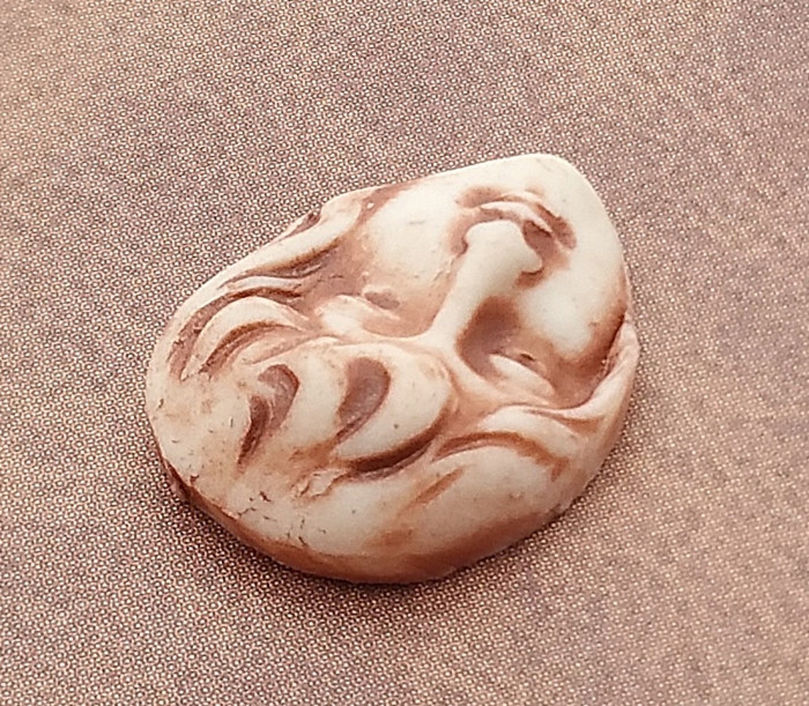 Porcelain Cabochon Ceramic Art Nouveau Boy Face Cabochon Porcelain ...