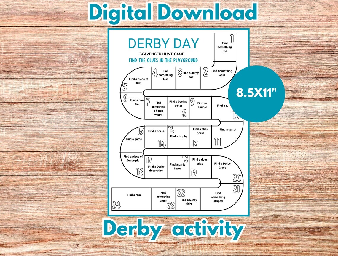 Derby Day Printable Kids Activity Scavenger Hunt - Etsy