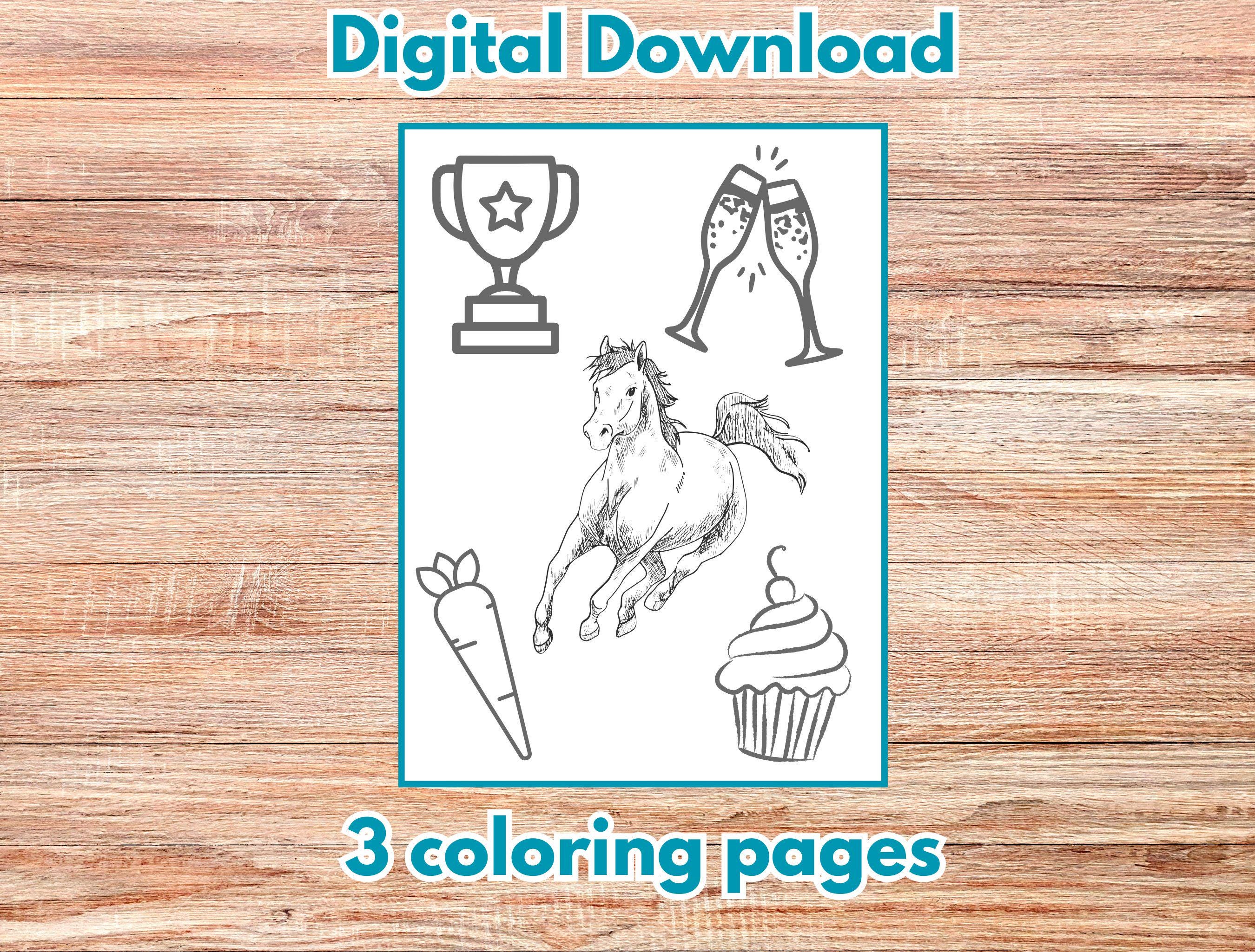 Derby Day Printables Coloring Pages - Activity for Kids or Decorations ...